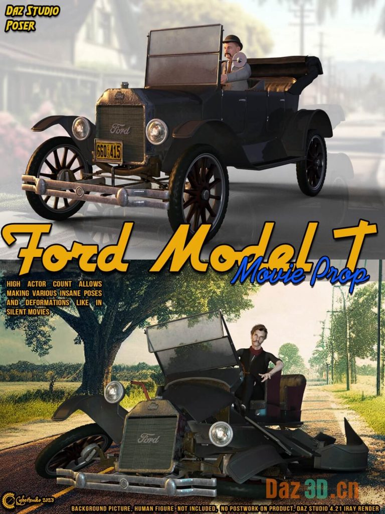 Ford Model T – Movie Prop-福特型车电影道具_DAZ模型网